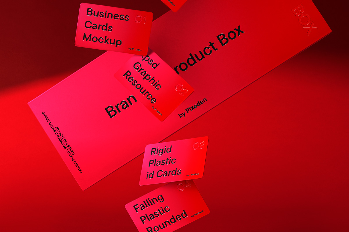 falling cards mockup