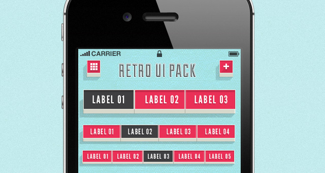 Retro iPhone App UI Kit Psd | Mobile Apps | Pixeden