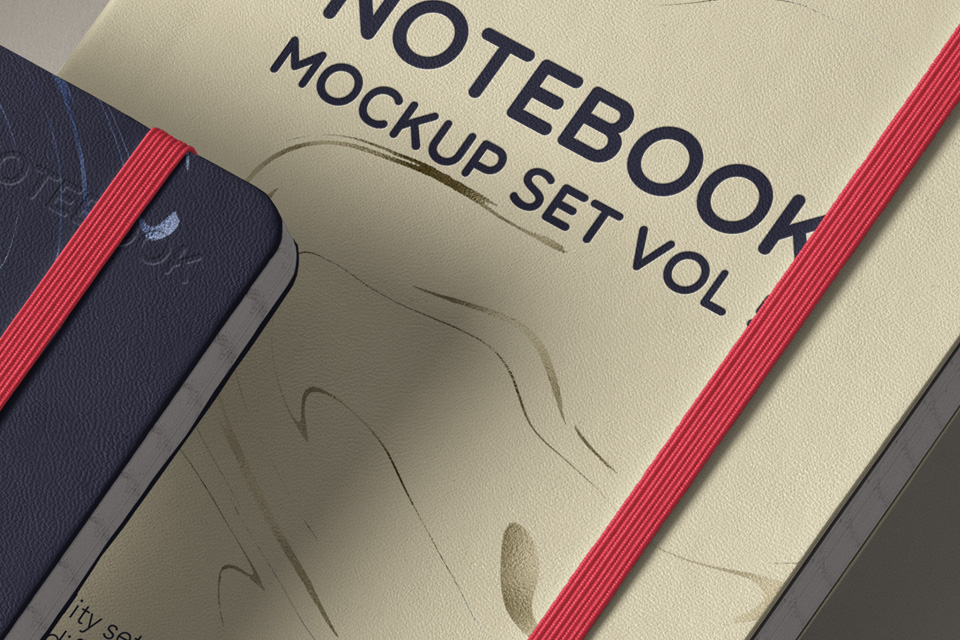 Psd Notebook Mockup Set Vol 5 | Psd Mock Up Templates | Pixeden