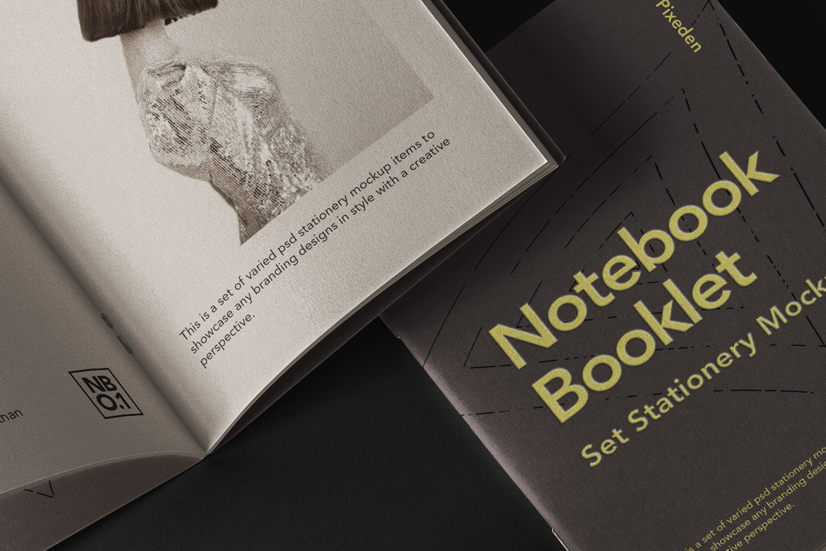 Notebook Psd Booklet Mockup Set | Psd Mock Up Templates | Pixeden