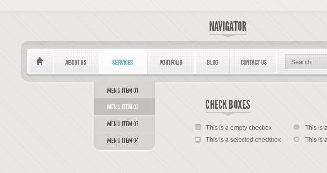 Classic Grey Psd Web UI Set | Psd Web Elements | Pixeden