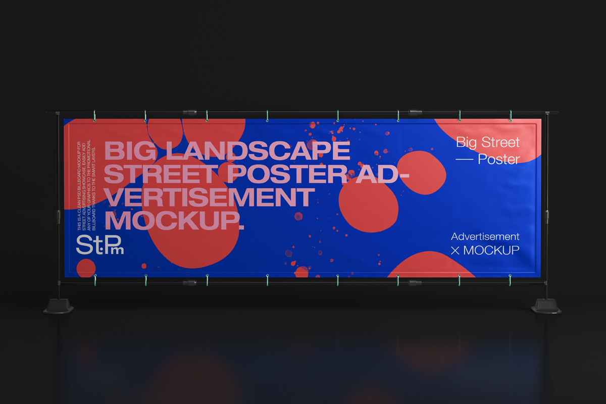 Landscape Psd Street Poster Mockup Psd Mock Up Templates Pixeden