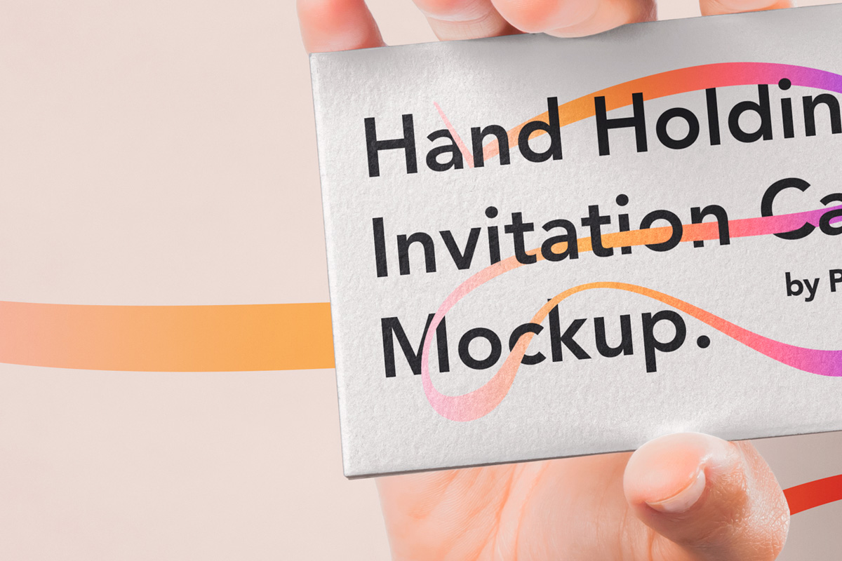 Hand Holding Psd Invitation Card Mockup | Psd Mock Up Templates | Pixeden