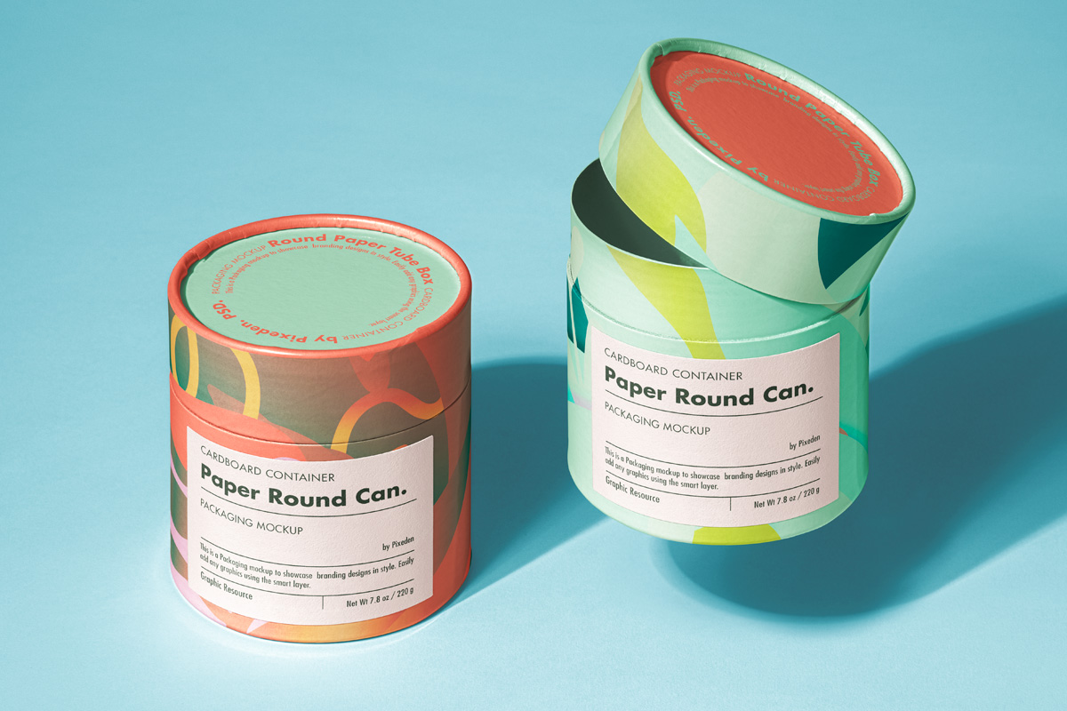Cardboard Round Psd Packaging Mockup | Psd Mock Up Templates | Pixeden