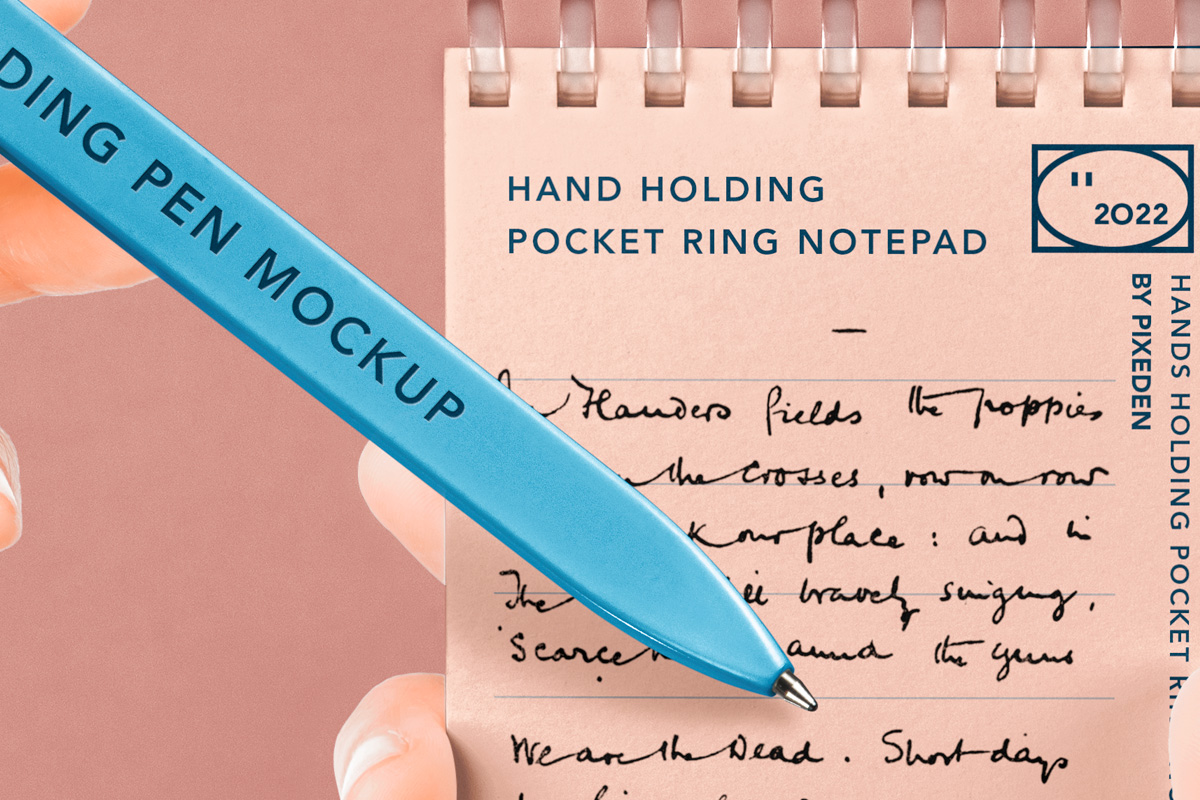 Hand Holding Ringed Psd Notepad Mockup | Psd Mock Up Templates | Pixeden