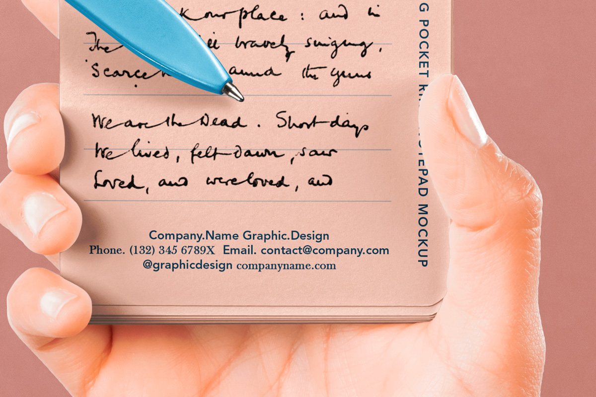 Hand Holding Ringed Psd Notepad Mockup | Psd Mock Up Templates | Pixeden