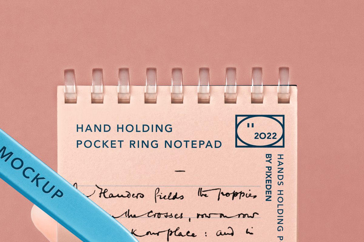 Hand Holding Ringed Psd Notepad Mockup | Psd Mock Up Templates | Pixeden