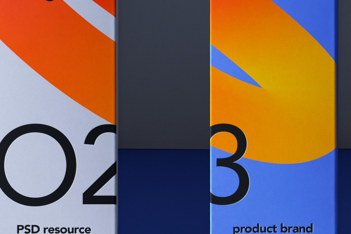 Spine Boxes Psd Packaging Mockup Set | Psd Mock Up Templates | Pixeden